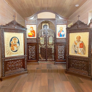 Iconostasis Carved Orthodox. Customization. Worldwide Shipping. Wood ...