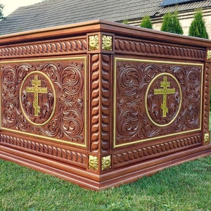 Christian Holy Altar Table With Gilded Orthodox Crosses. Worldwide ...