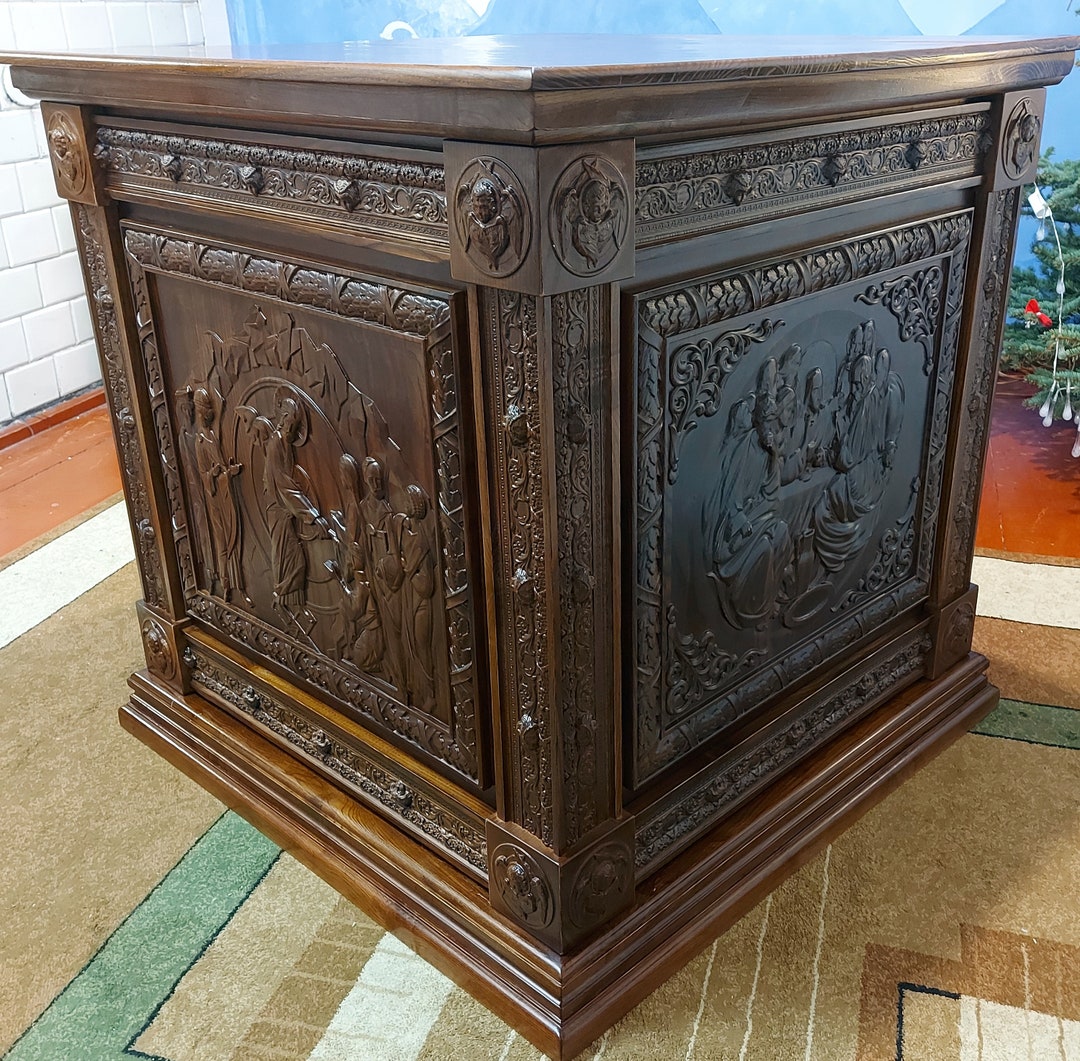 Orthodox Altar Table Kit: Carved Wood, Easy Assembly - Etsy