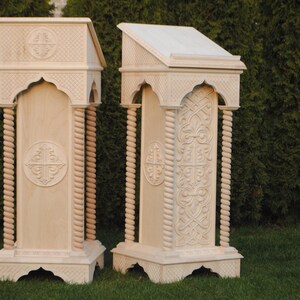 Carved Wooden Christian Lectern: Orthodox Church Furniture - Etsy