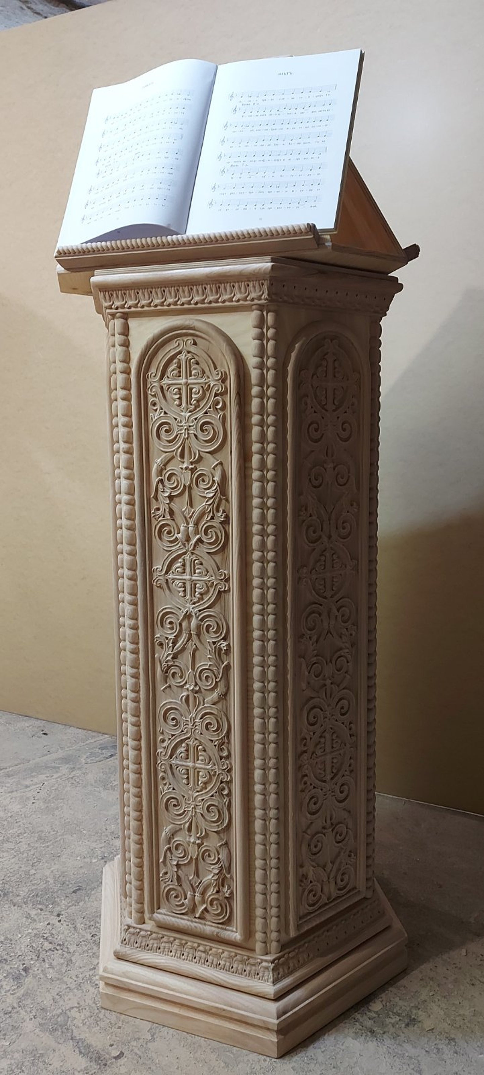 Church Lectern. Wood Carving. Hexagon Pupitre. Orthodox Christian ...
