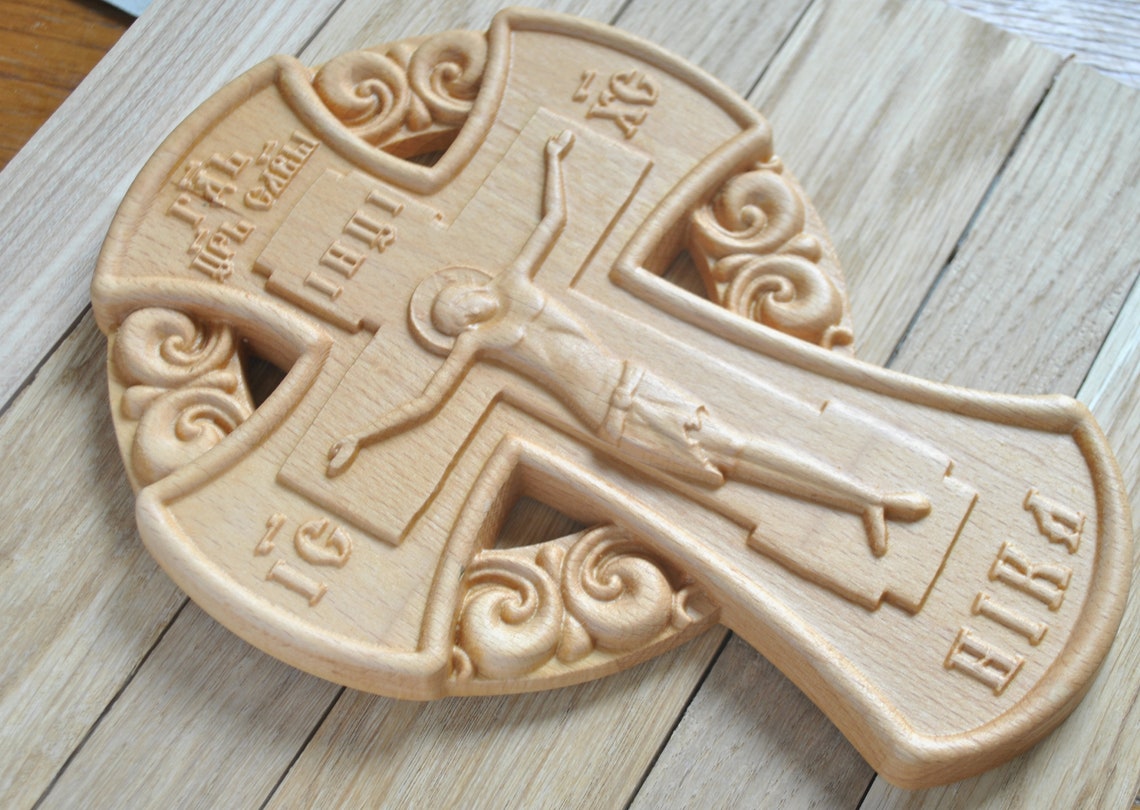 Carved Wooden Cross Home Decor Christianity Baptism Gift - Etsy