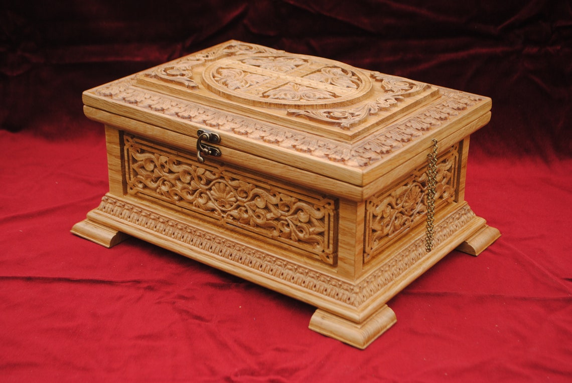 Set of Wooden Carved Box and Round Christian Orthodox Wooden - Etsy