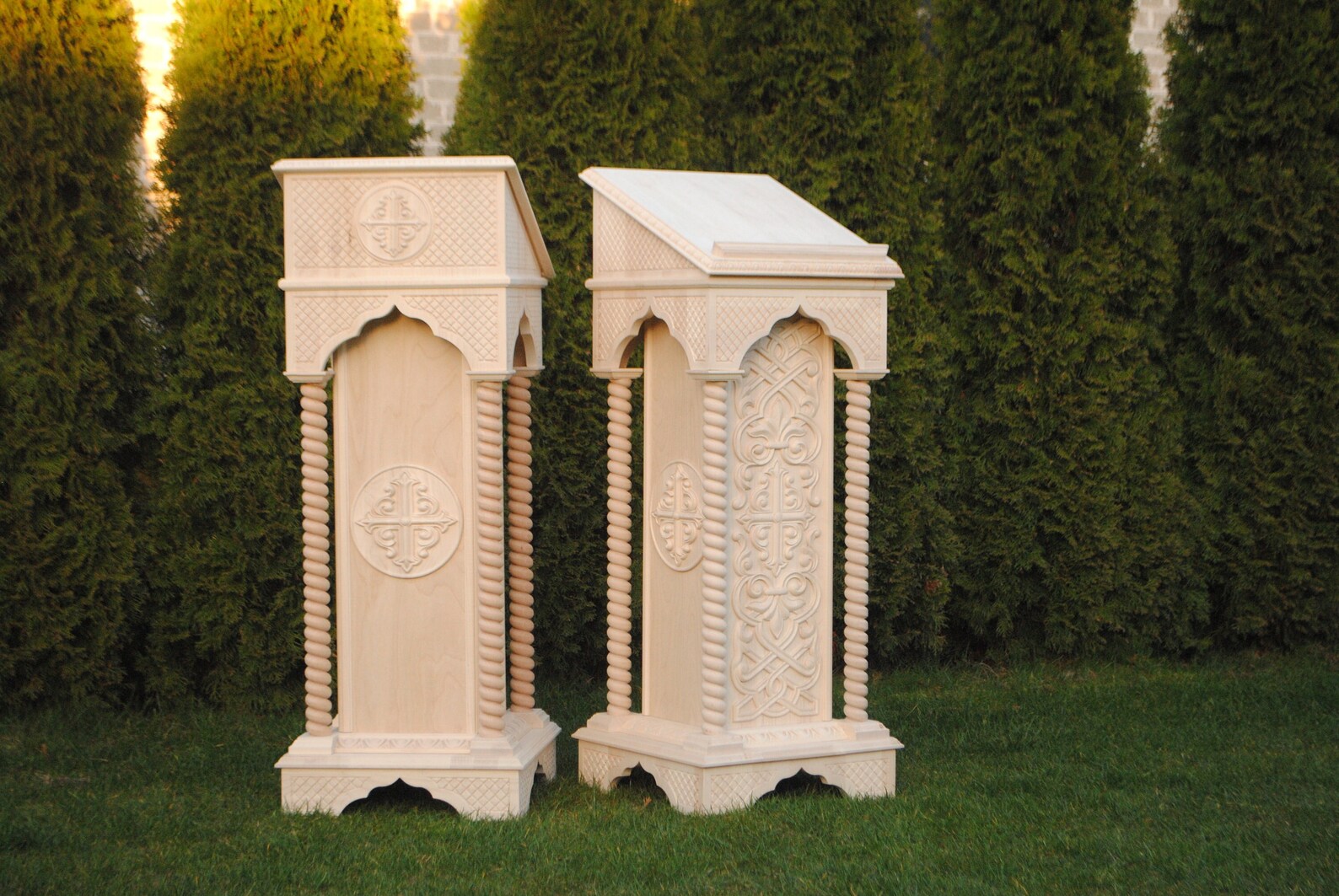 Carved Wooden Christian Lectern: Orthodox Church Furniture - Etsy