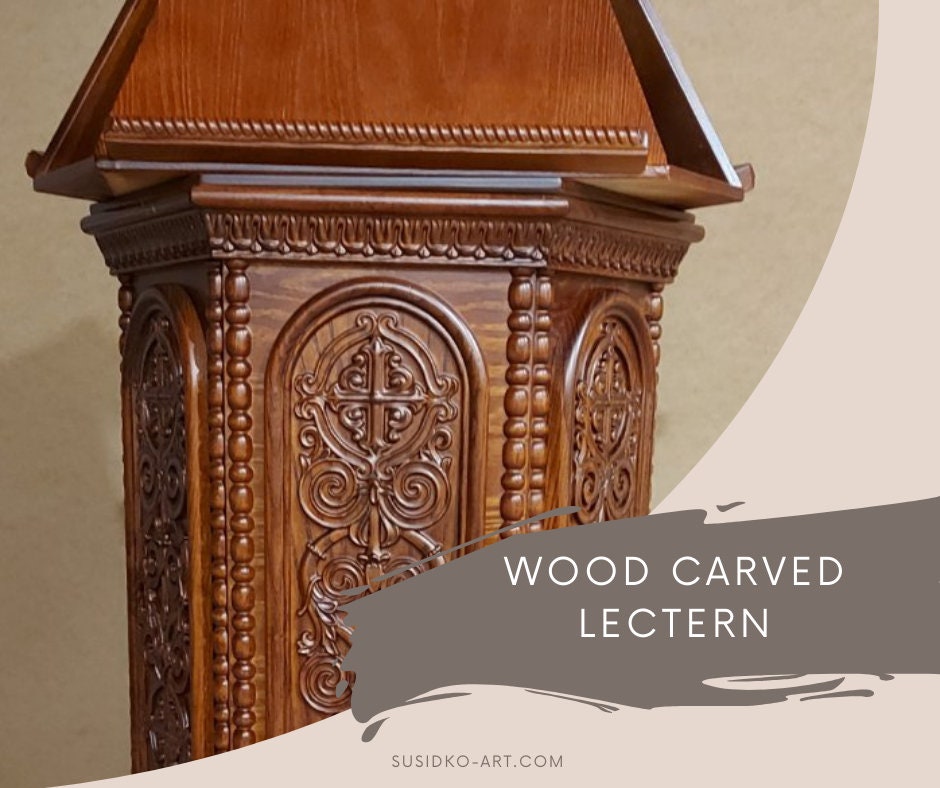 Church Lectern. Wood Carving. Hexagon Pupitre. Orthodox Christian ...