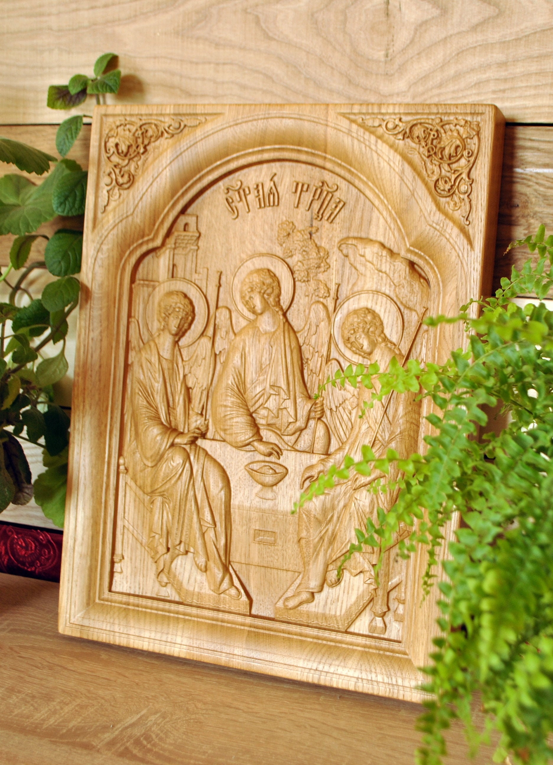 Holy Trinity Orthodox Wooden Carved Icon - Etsy