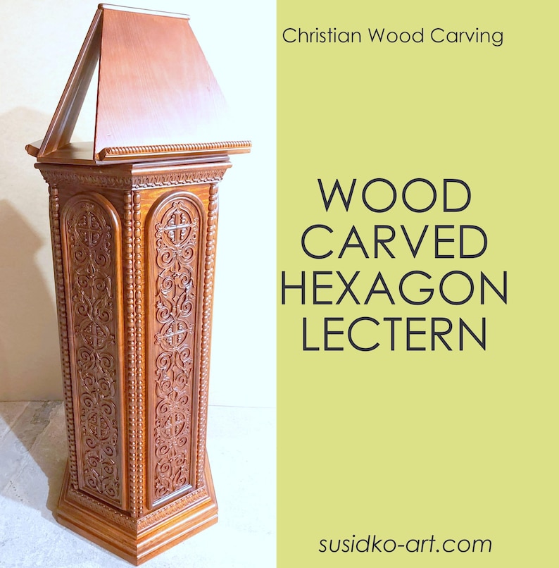 Church Lectern. Wood Carving. Hexagon Pupitre. Orthodox Christian ...