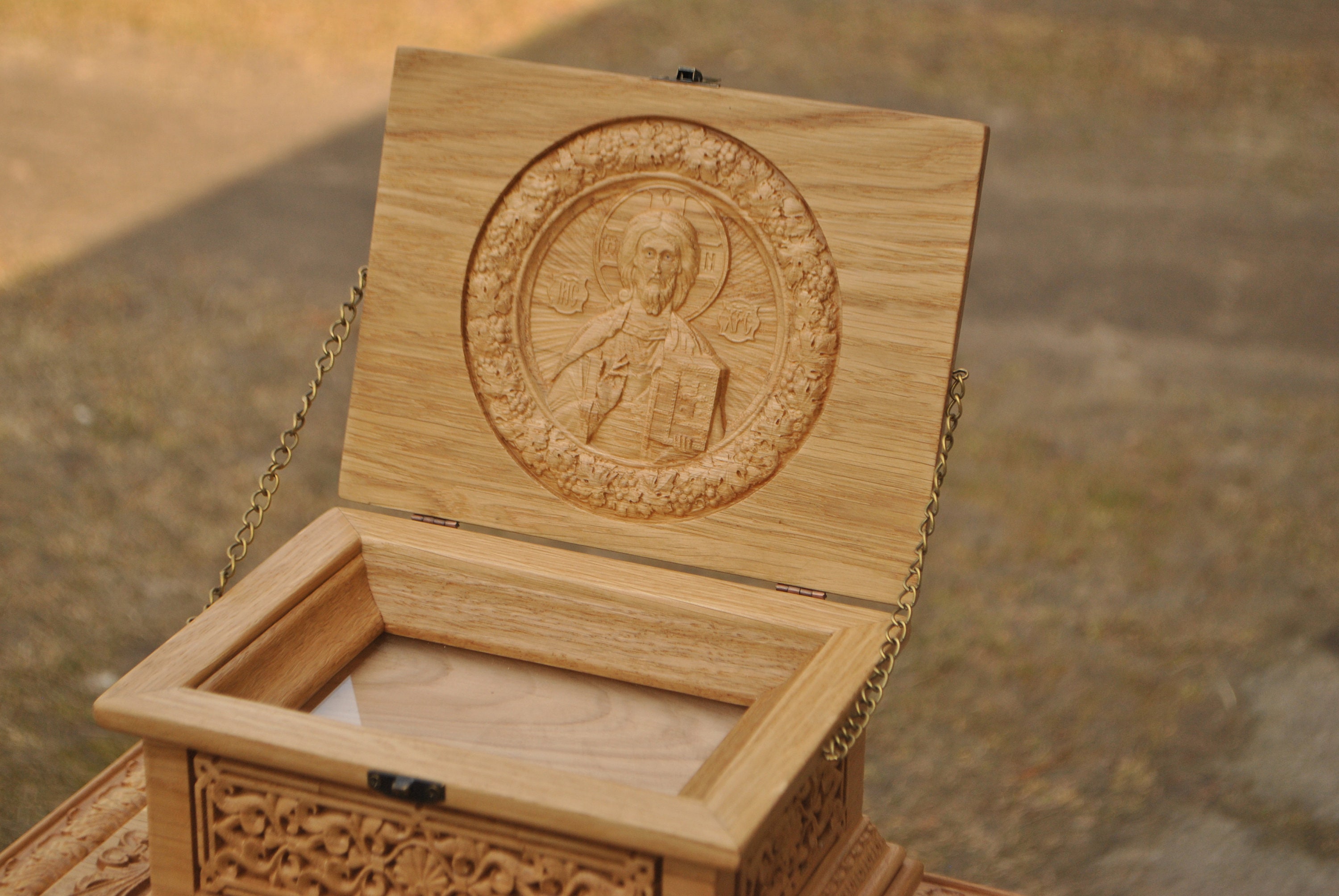 4/6/7.9inches Wooden Carved Box Orthodox Reliquary Case / Free ...