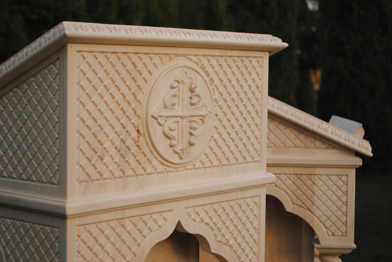 Carved Wooden Christian Lectern: Orthodox Church Furniture - Etsy