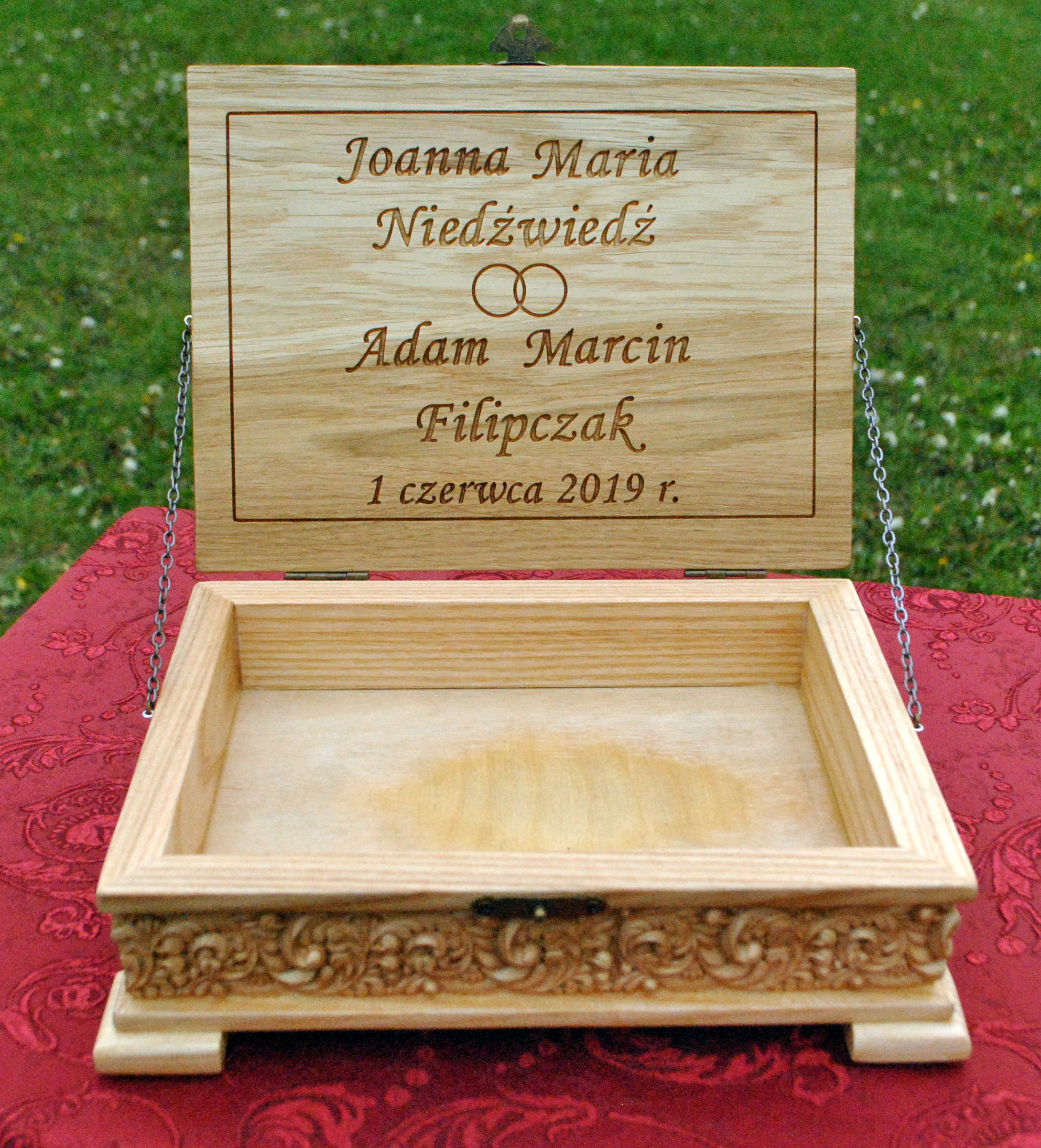 Wooden Carved Personalized Wedding Box | Etsy