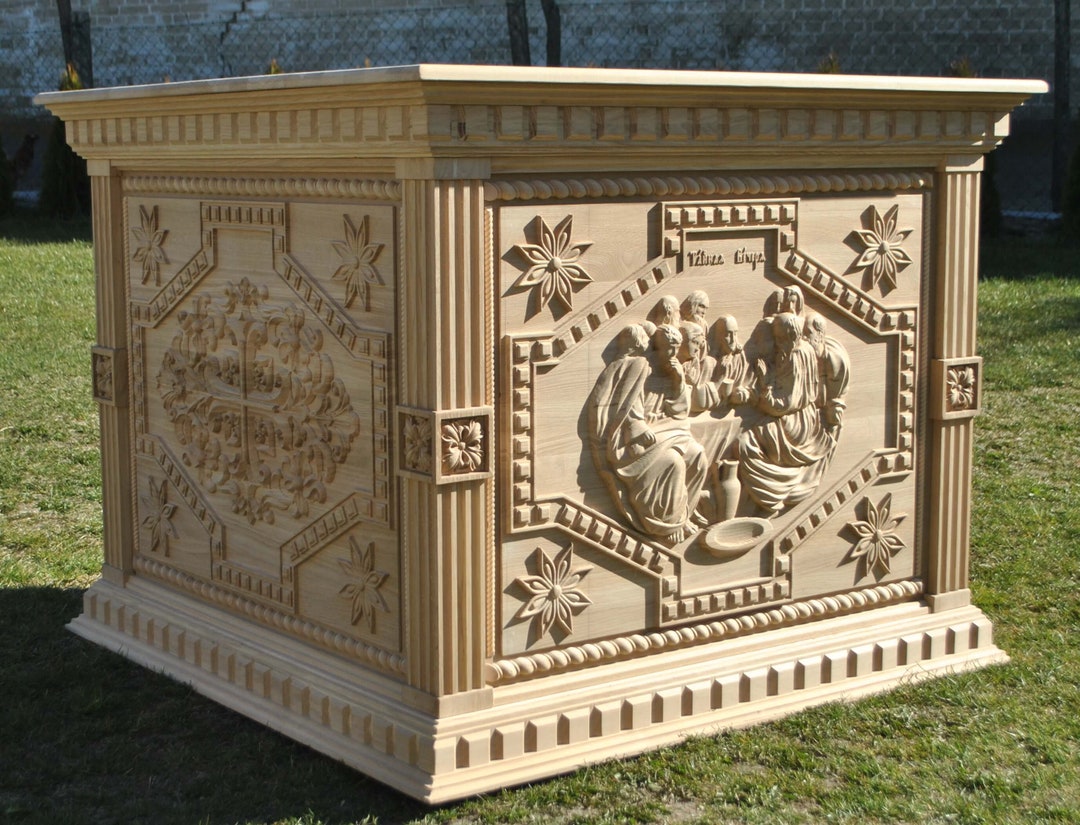 Carved Holy Table for Christian Church Made of Hardwood - Etsy