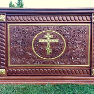 Christian Holy Altar Table With Gilded Orthodox Crosses. Worldwide ...
