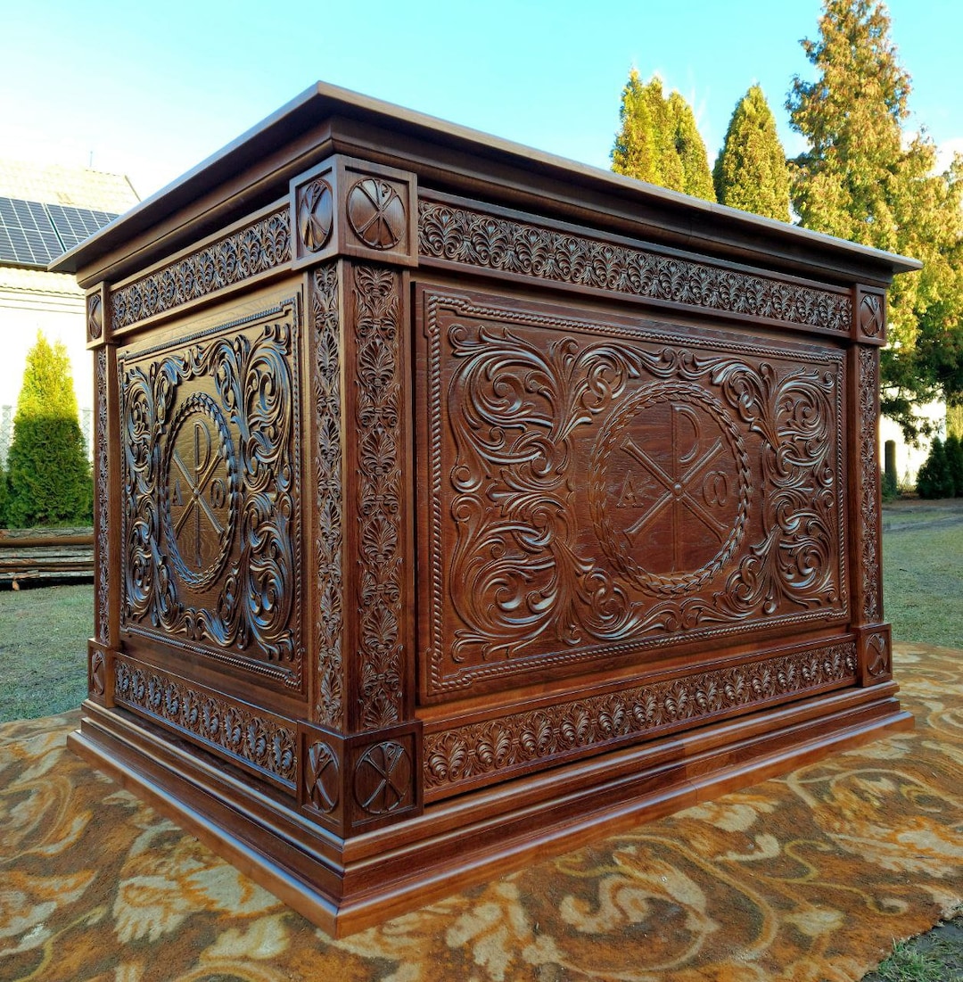Orthodox Church Altar Table Kit: Carved Maple Wood Shrine - Etsy