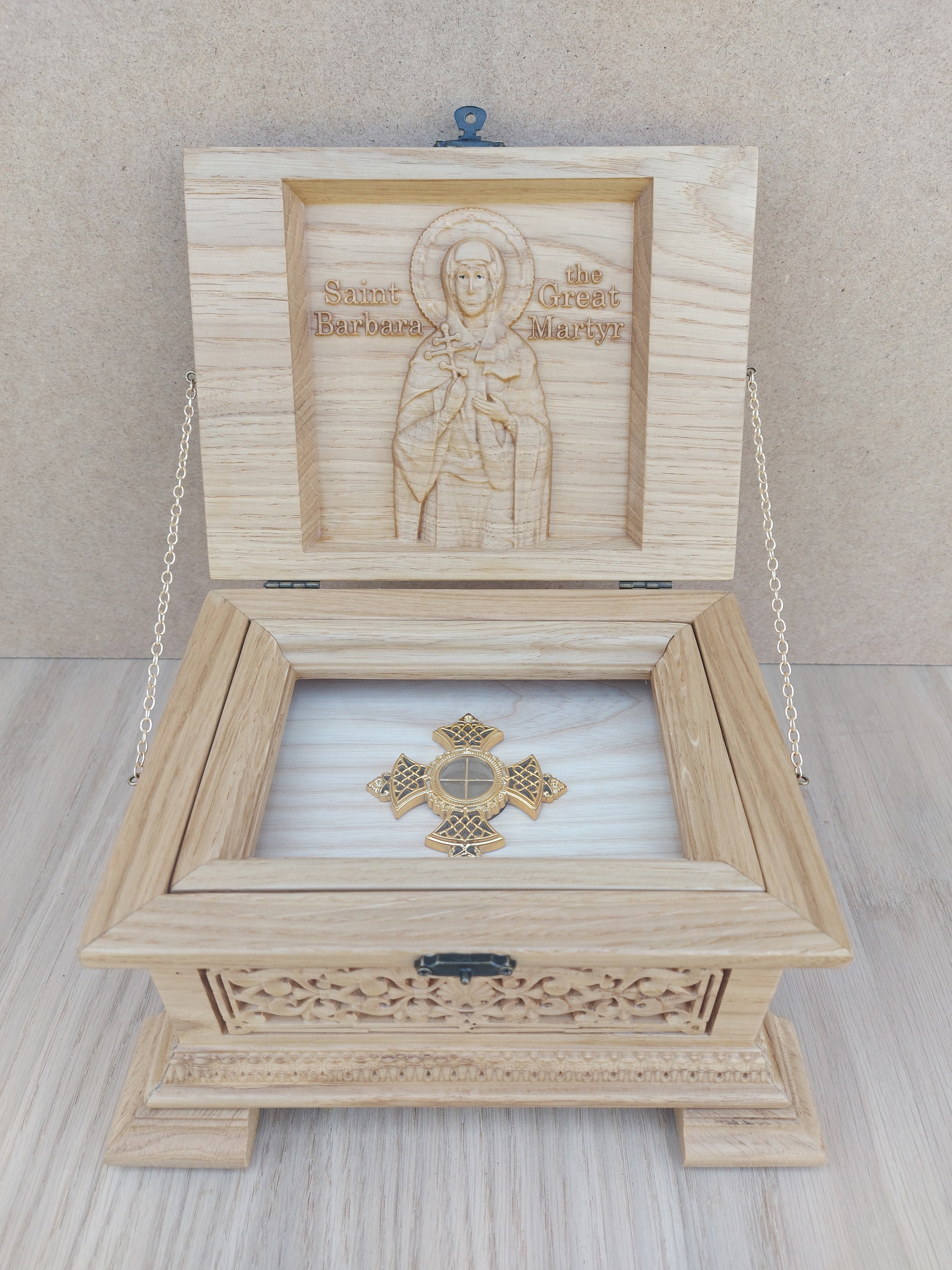 Wood Carved Reliquary Box With the Icon of St. Nina - Etsy