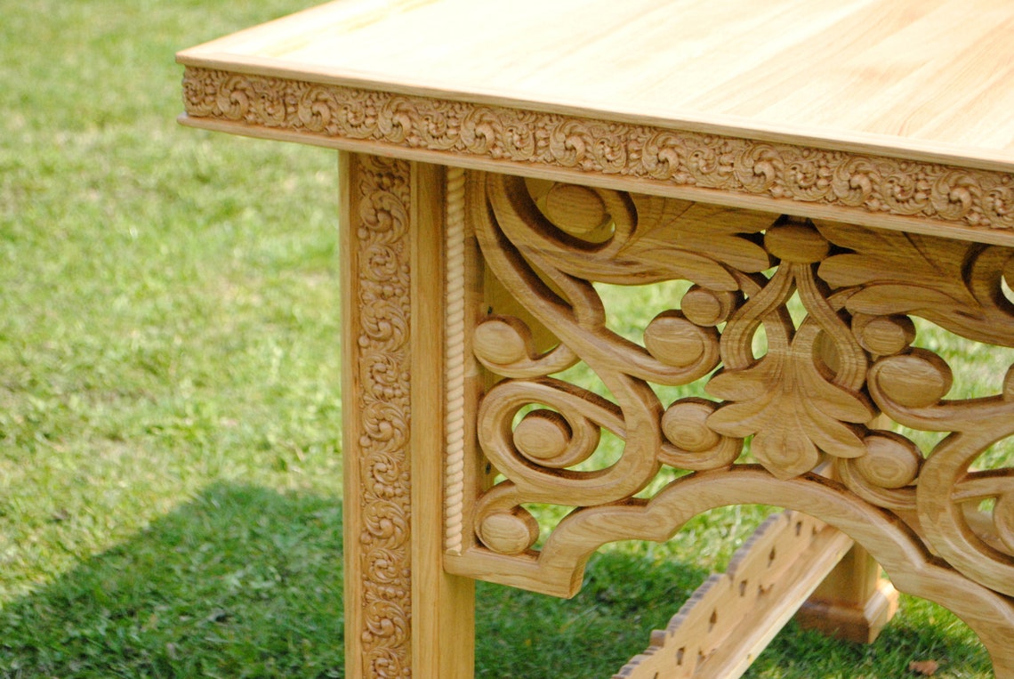 Wood Carved Ceremonial Table for the Shroud of Christ. - Etsy