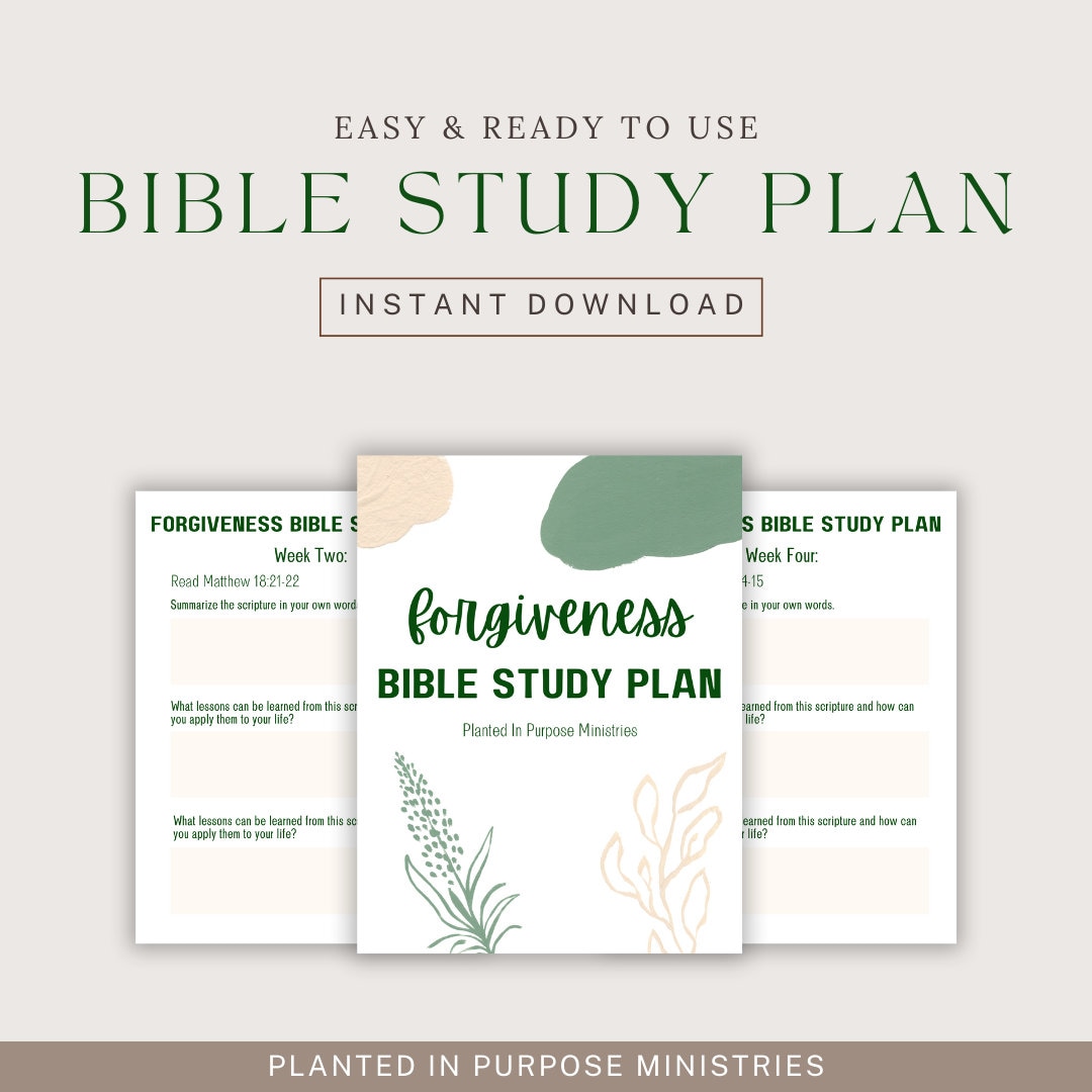 Forgiveness Bible Study Plan | Printable Bible Study Template | Digital ...
