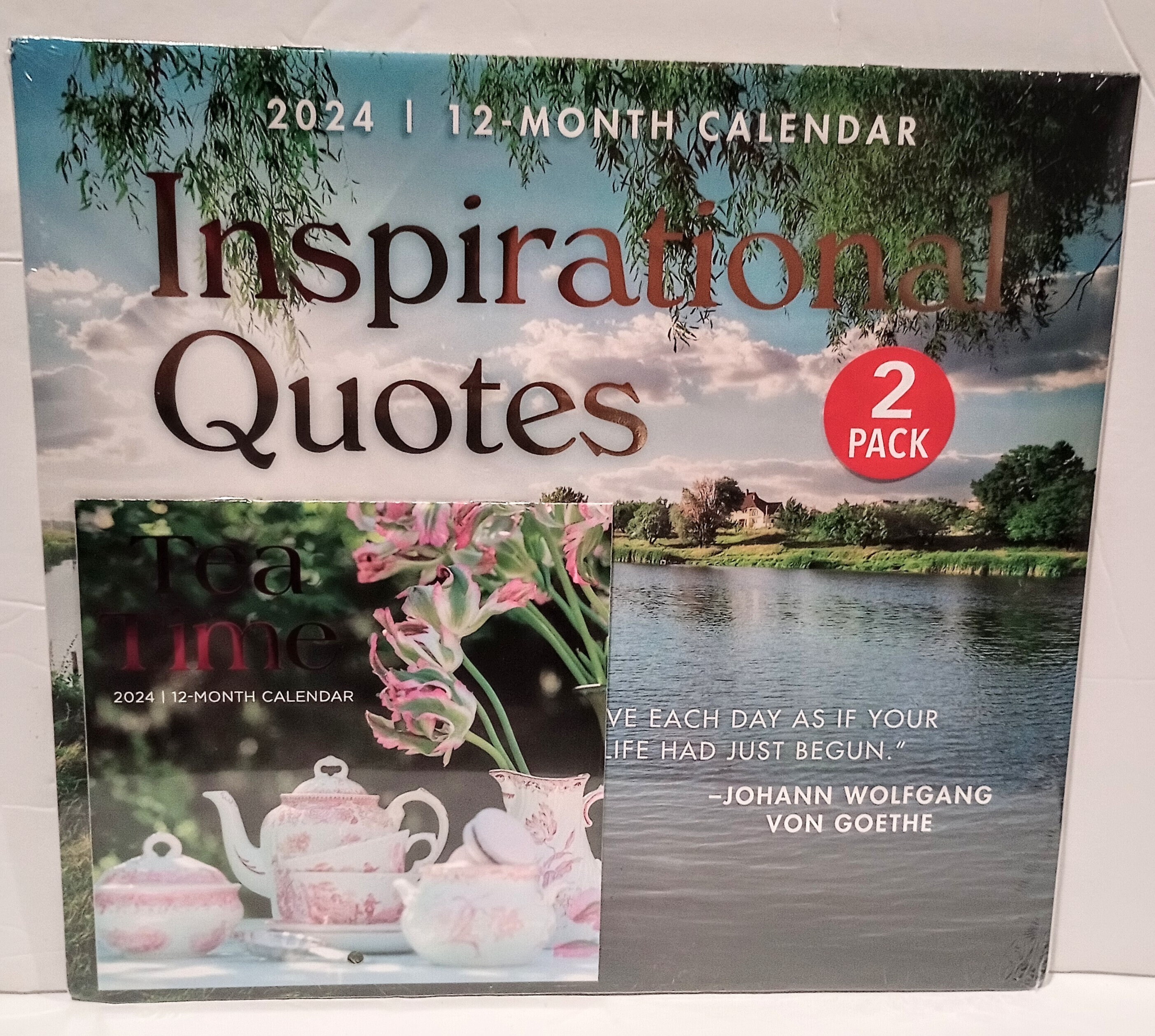 2024 inspirational Quotes 12-month Wall Calendar 2 Pack W/ Bonus tea ...