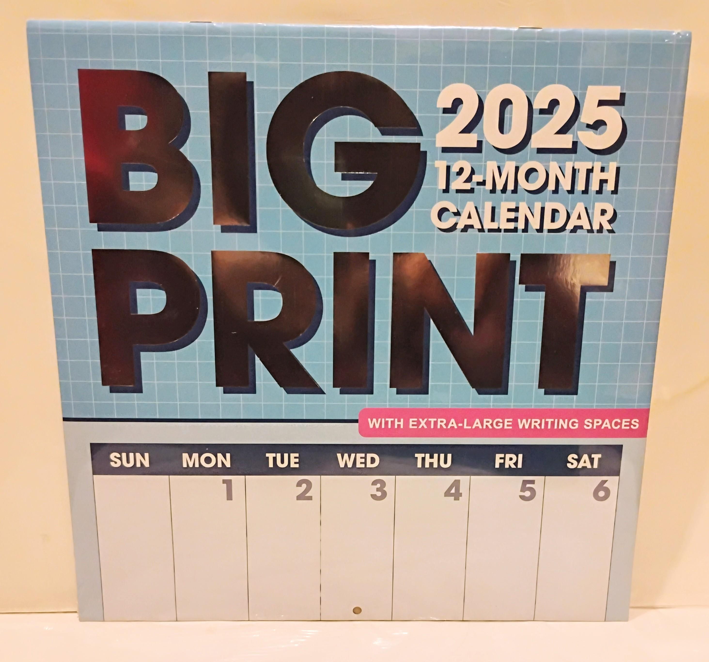 2025 BIG PRINT 12-month Wall Calendars - Extra Large Writing Spaces- 4 ...