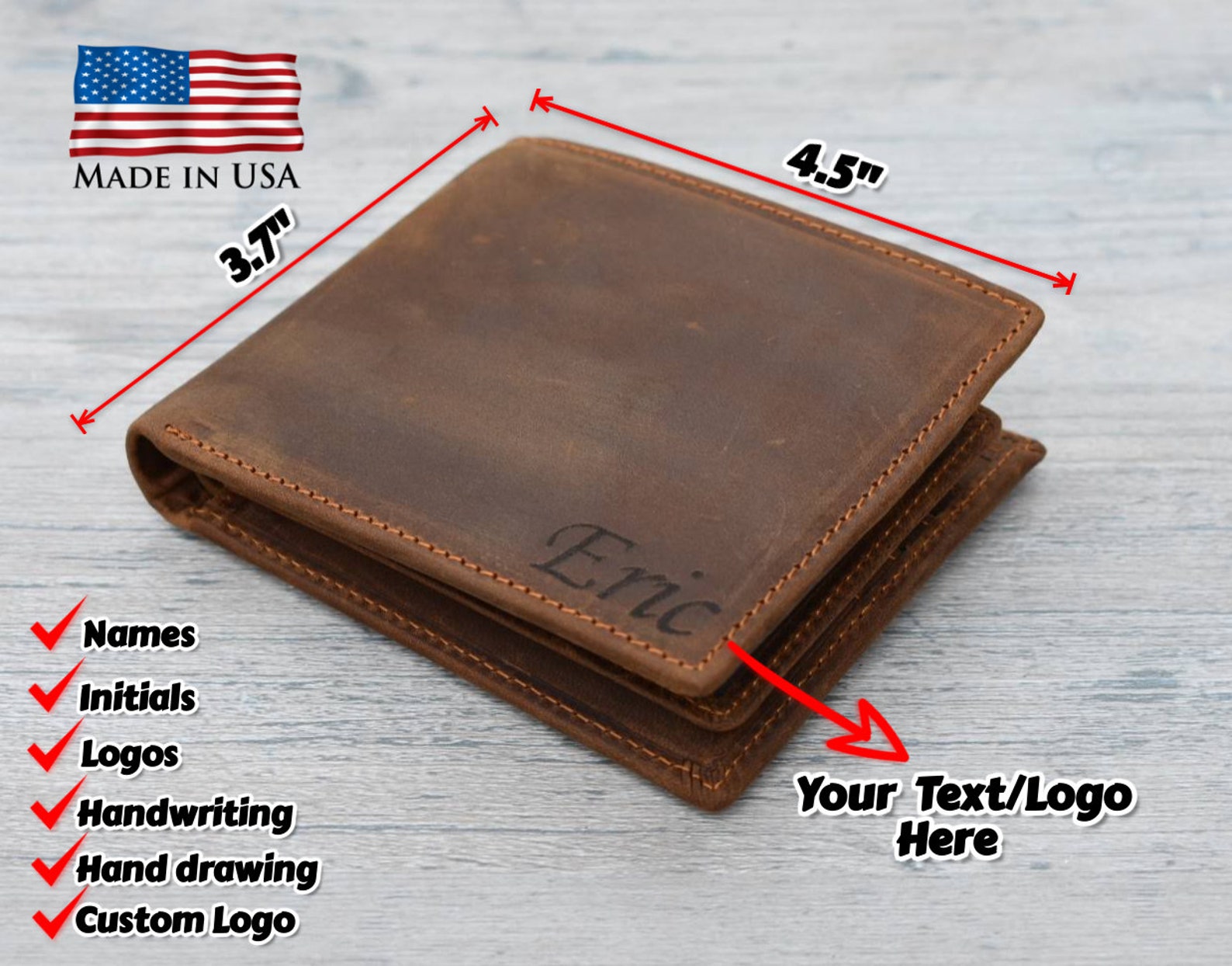 Personalized Leather Wallet Personalized Wallet Personalized - Etsy
