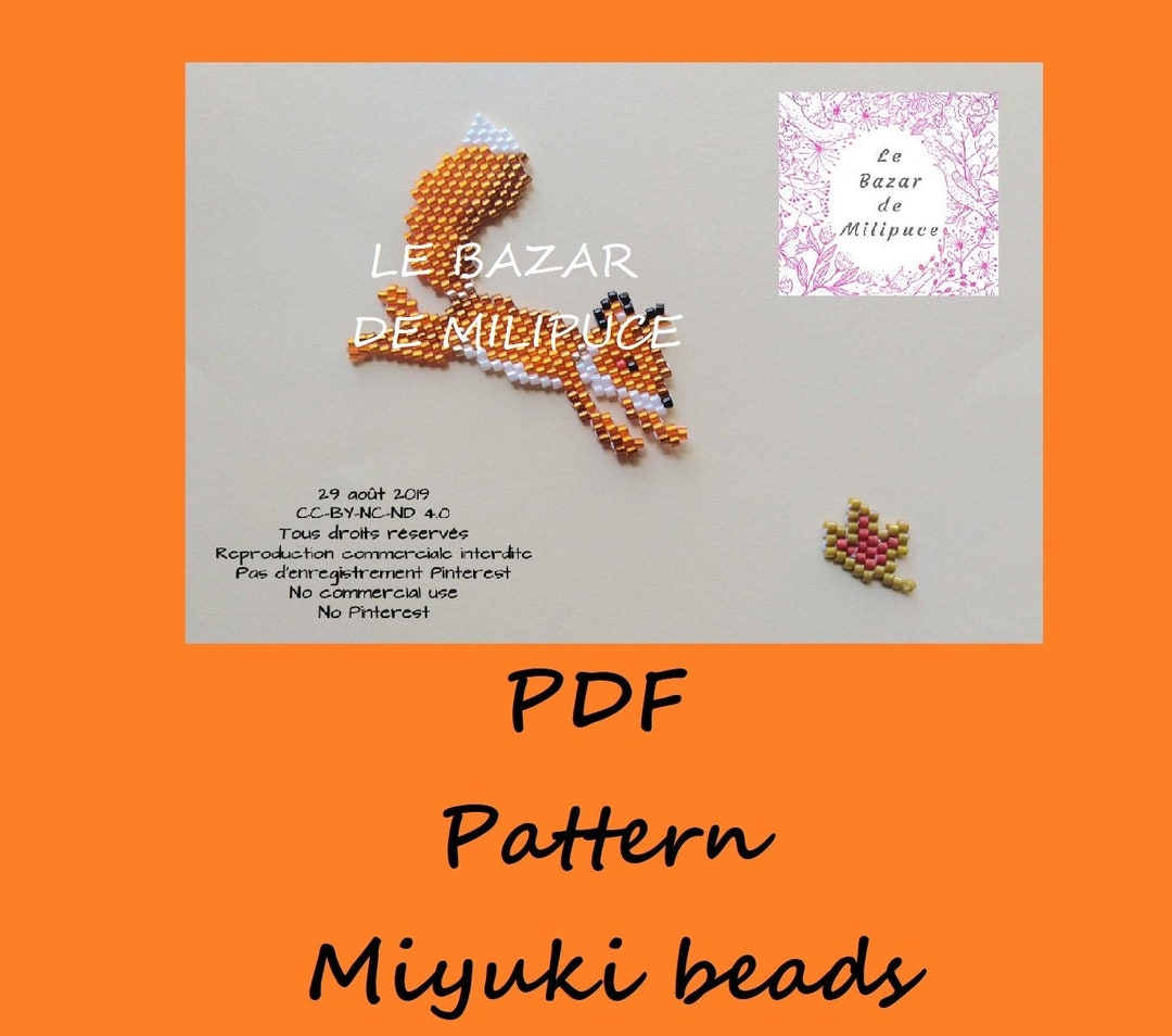 Foufou Fox / Miyuki Bead Weaving Diagram / Pattern for Miyuki Beading ...