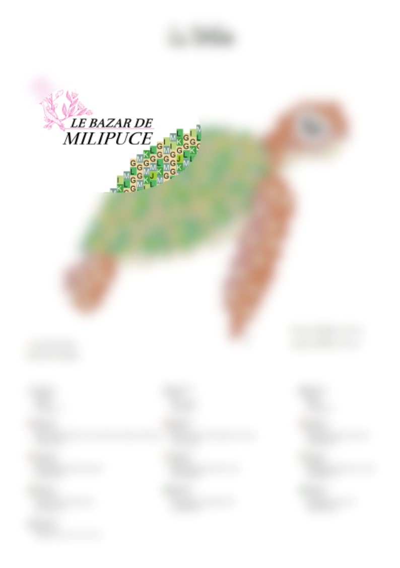 Sea Turtle Turtle Diagram for Weaving With Miyuki Beads Pattern for ...