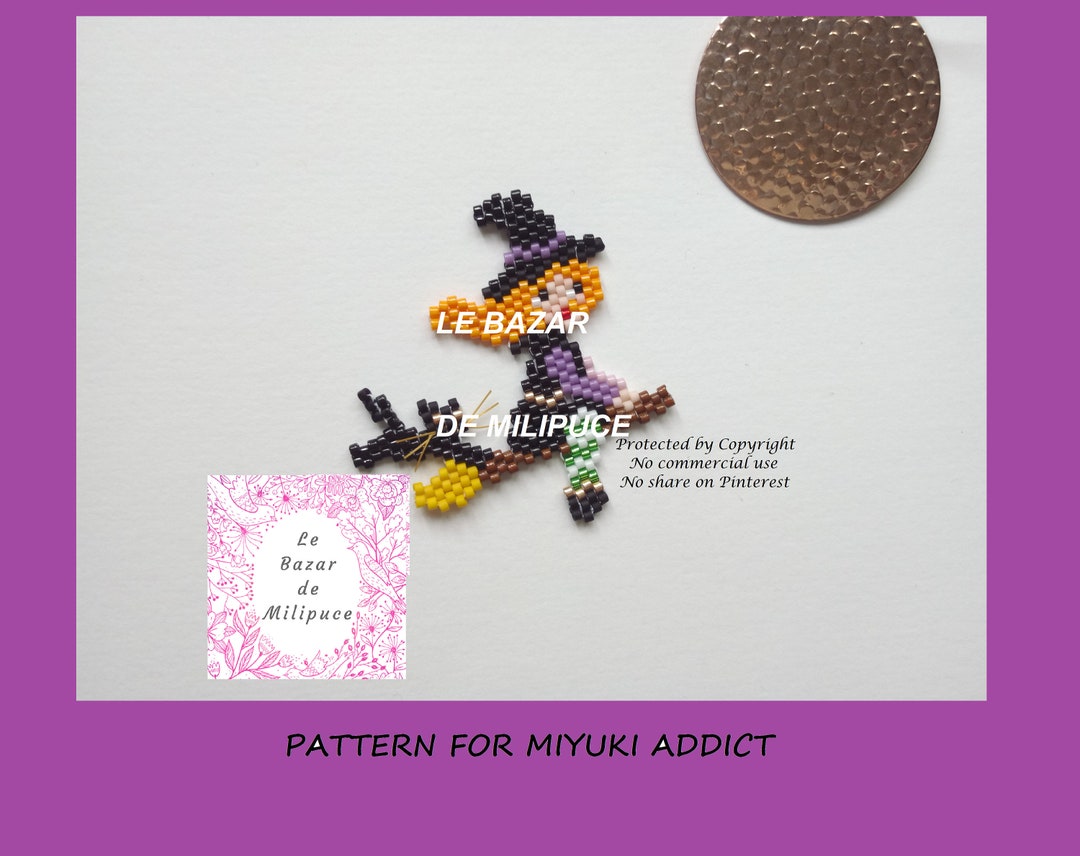 The Little Witch in a Hurry / Diagram for Miyuki Weaving/ Beading ...