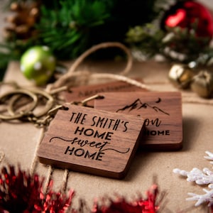 Rectangle Wood Key Chain - Custom Engraved Keychain, Airbnb Cabin ...