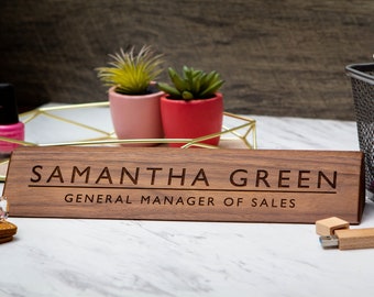 Wood Desk Sign - Etsy