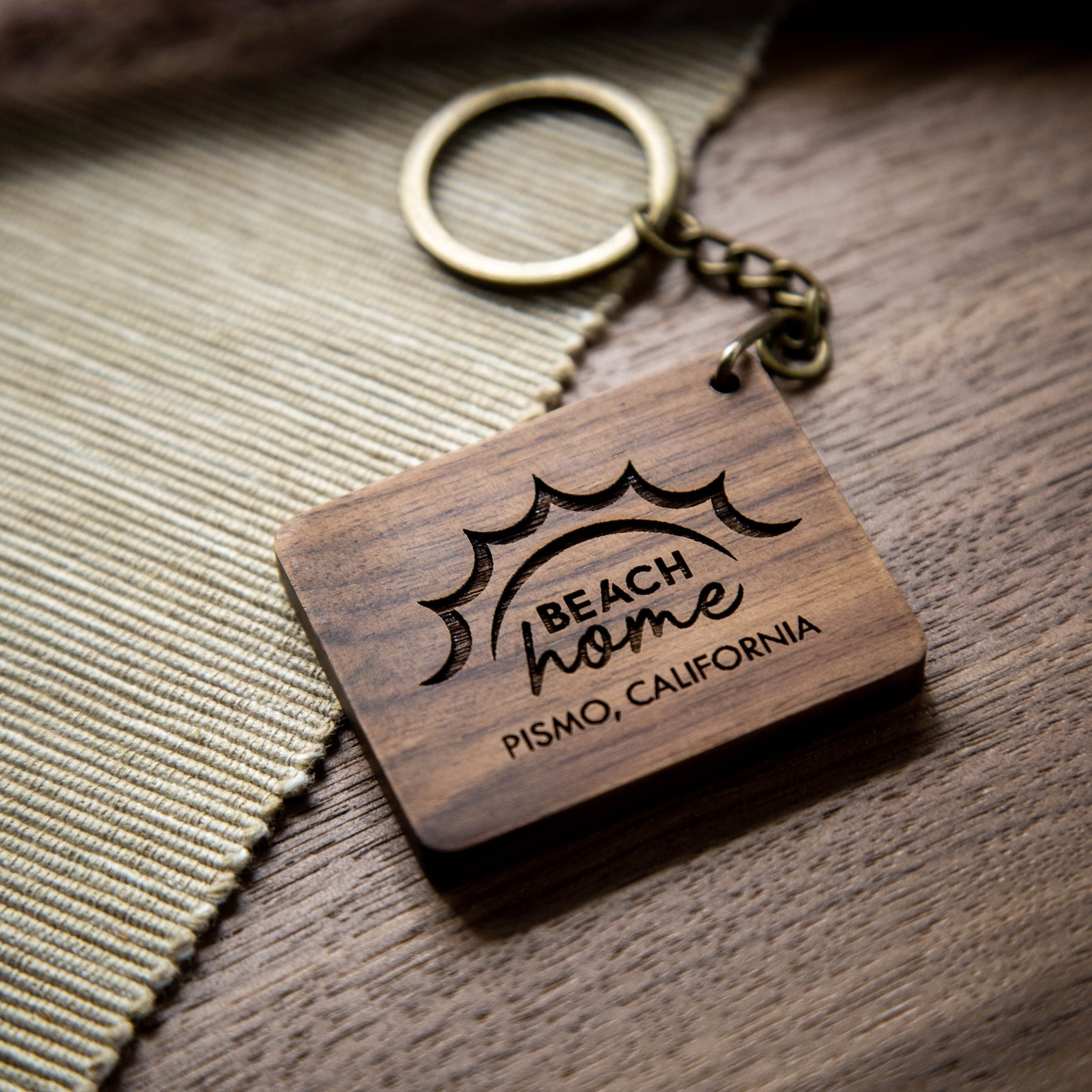 Rectangle Wood Key Chain Custom Engraved Keychain Airbnb - Etsy UK