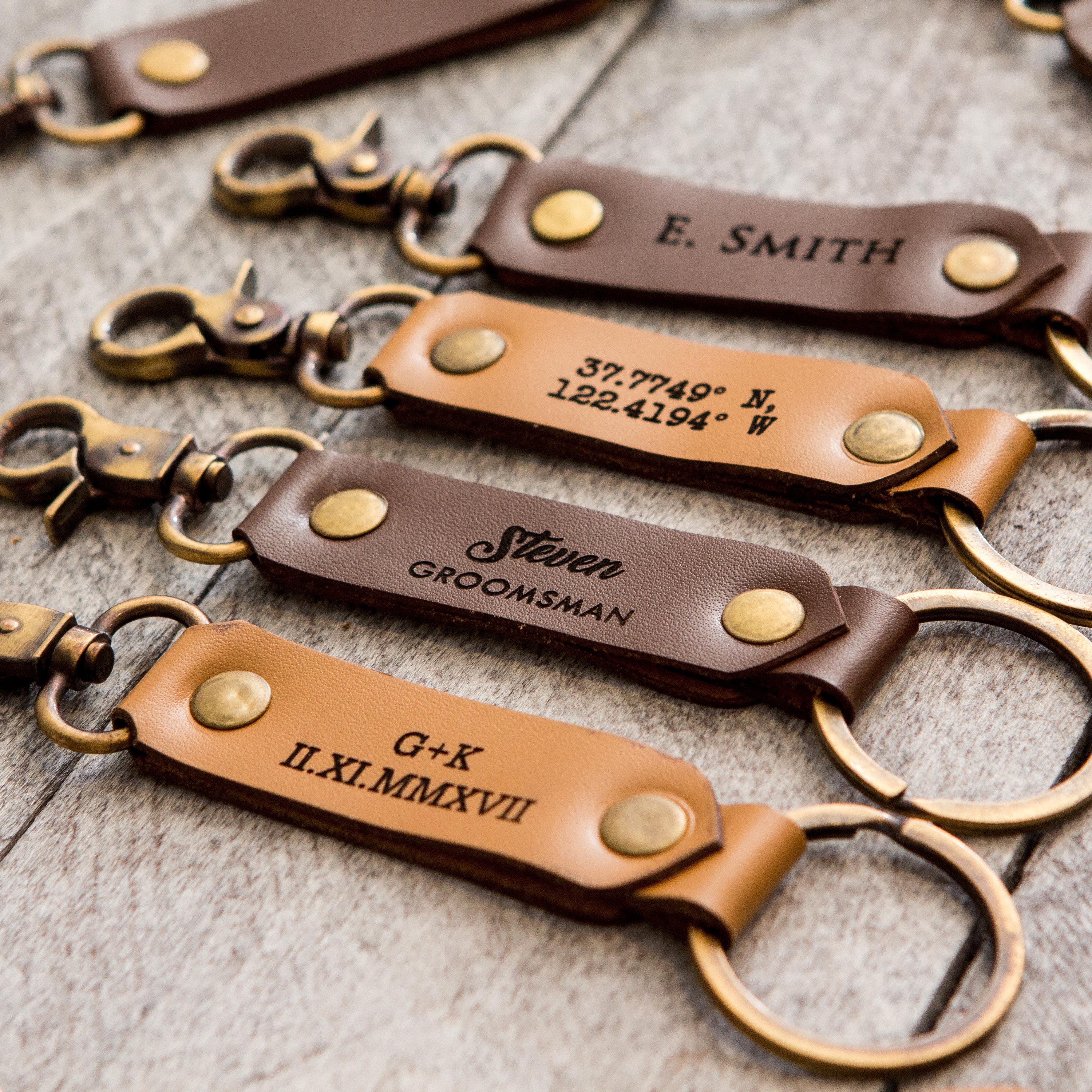 Leather Key Chain FOB Engraved 3rd Wedding Anniversary - Etsy