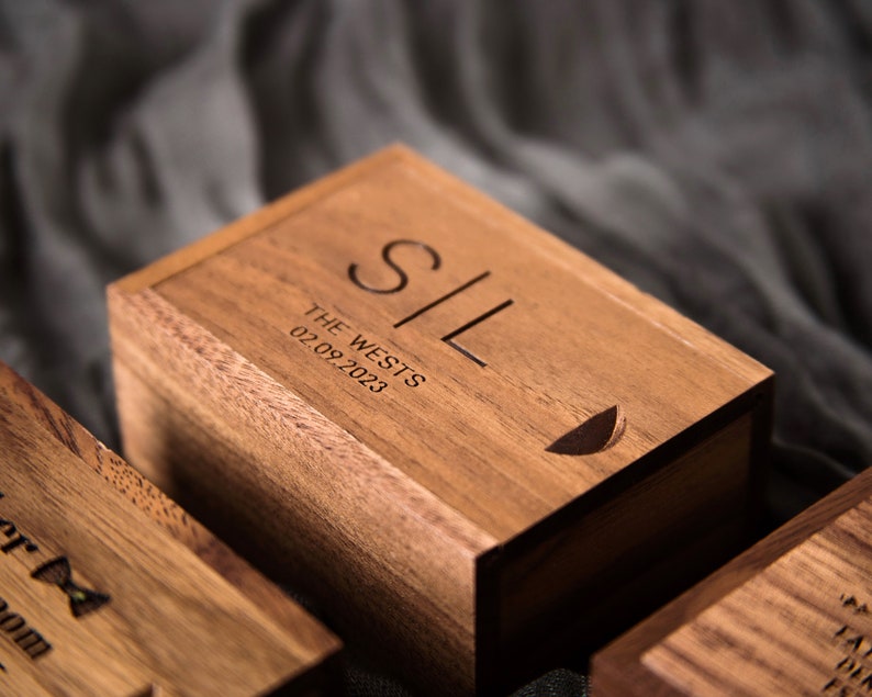 Tall Walnut Cufflink or Tie Clip Box Only Cuff Links NOT - Etsy