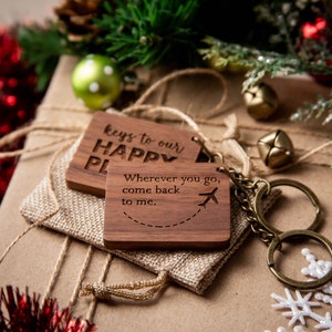 Rectangle Wood Key Chain - Engraved Keychain for New Driver Home Car ...