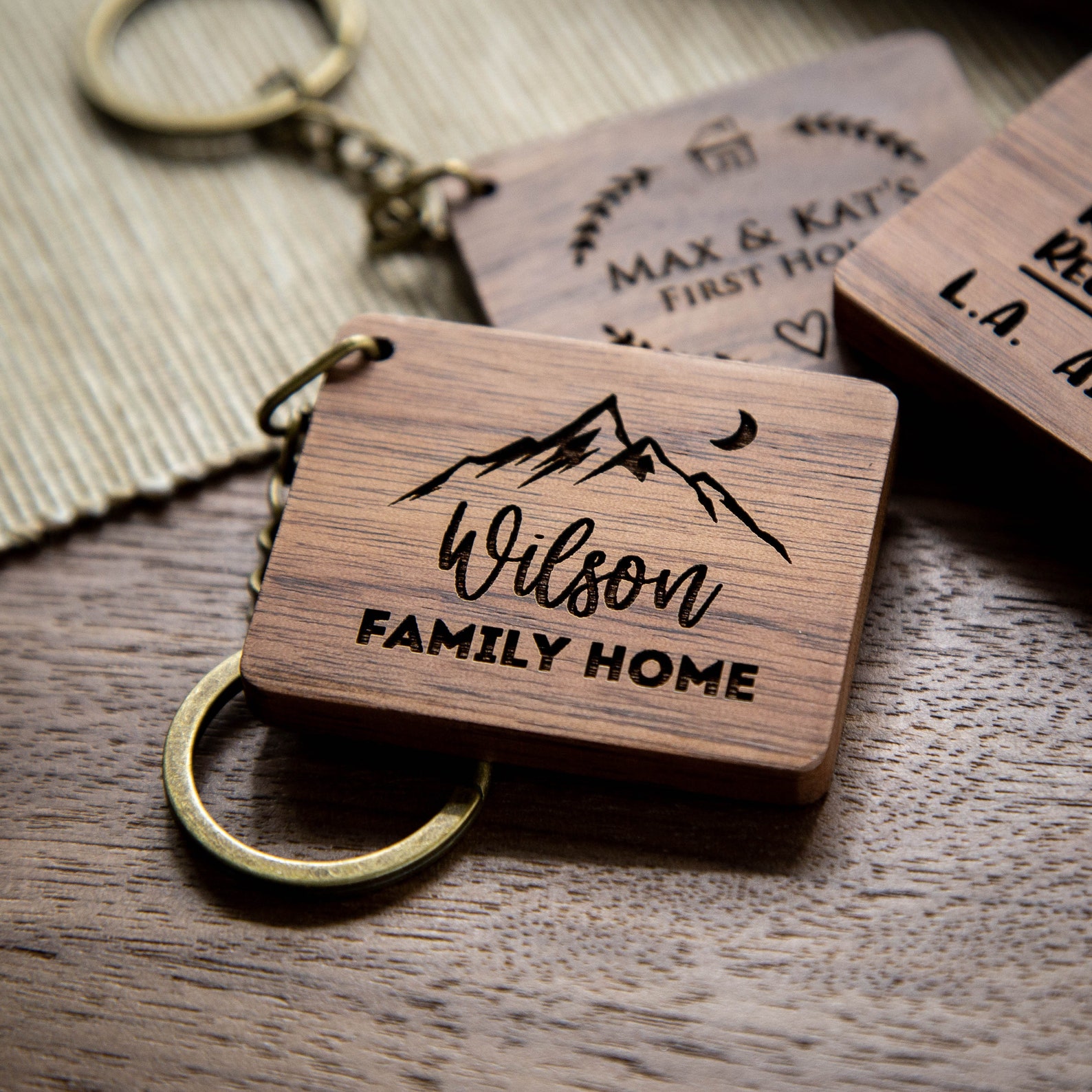 Engraved Rectangle Wood Key Chain - Keychain for New Driver Home Car ...