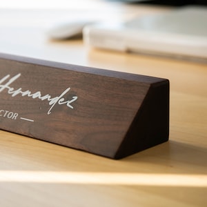 Wood Name Block (white Print 11.75") - Personalized Desk Name Plate ...