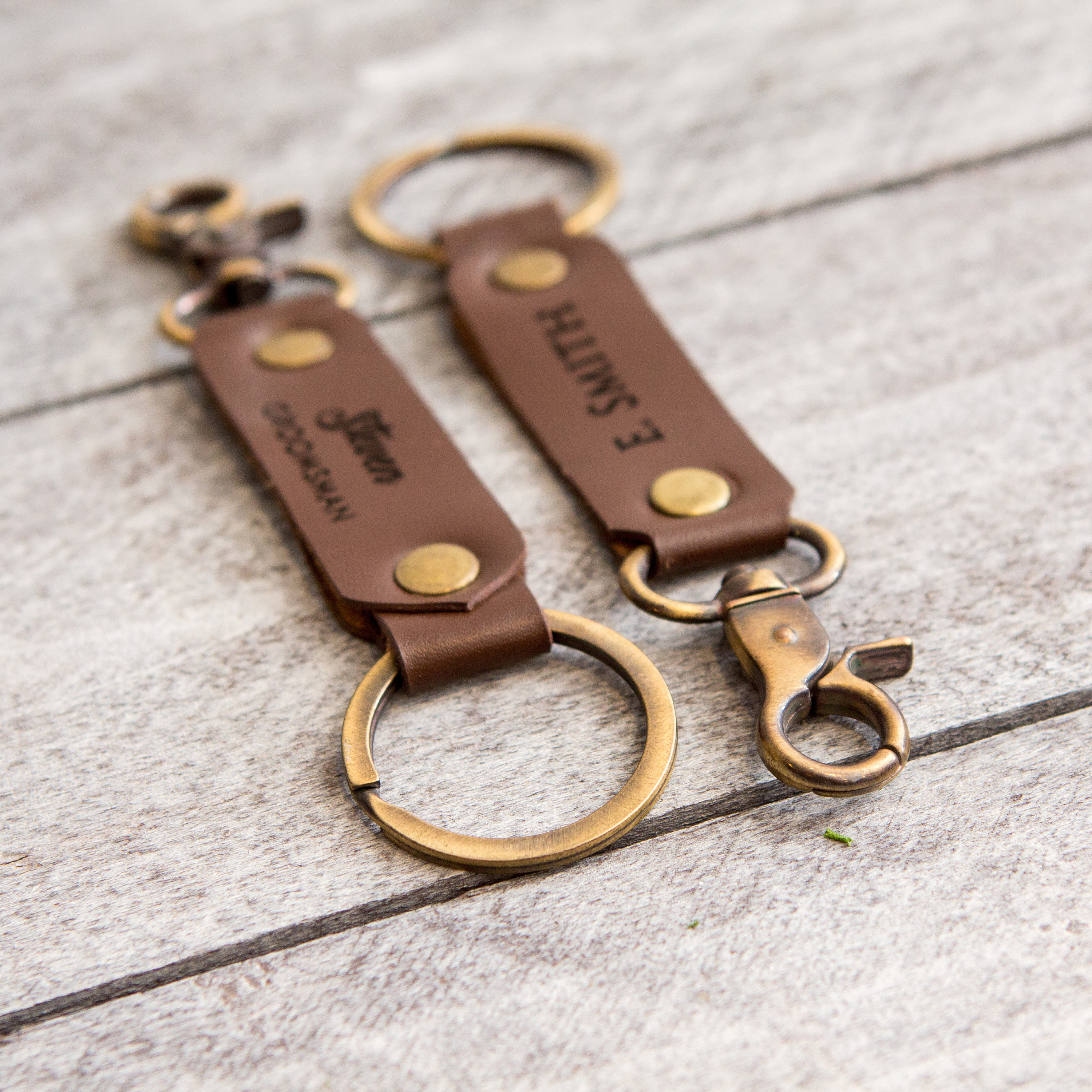 Leather Key Chain FOB Engraved Travel Accessory Keychain | Etsy