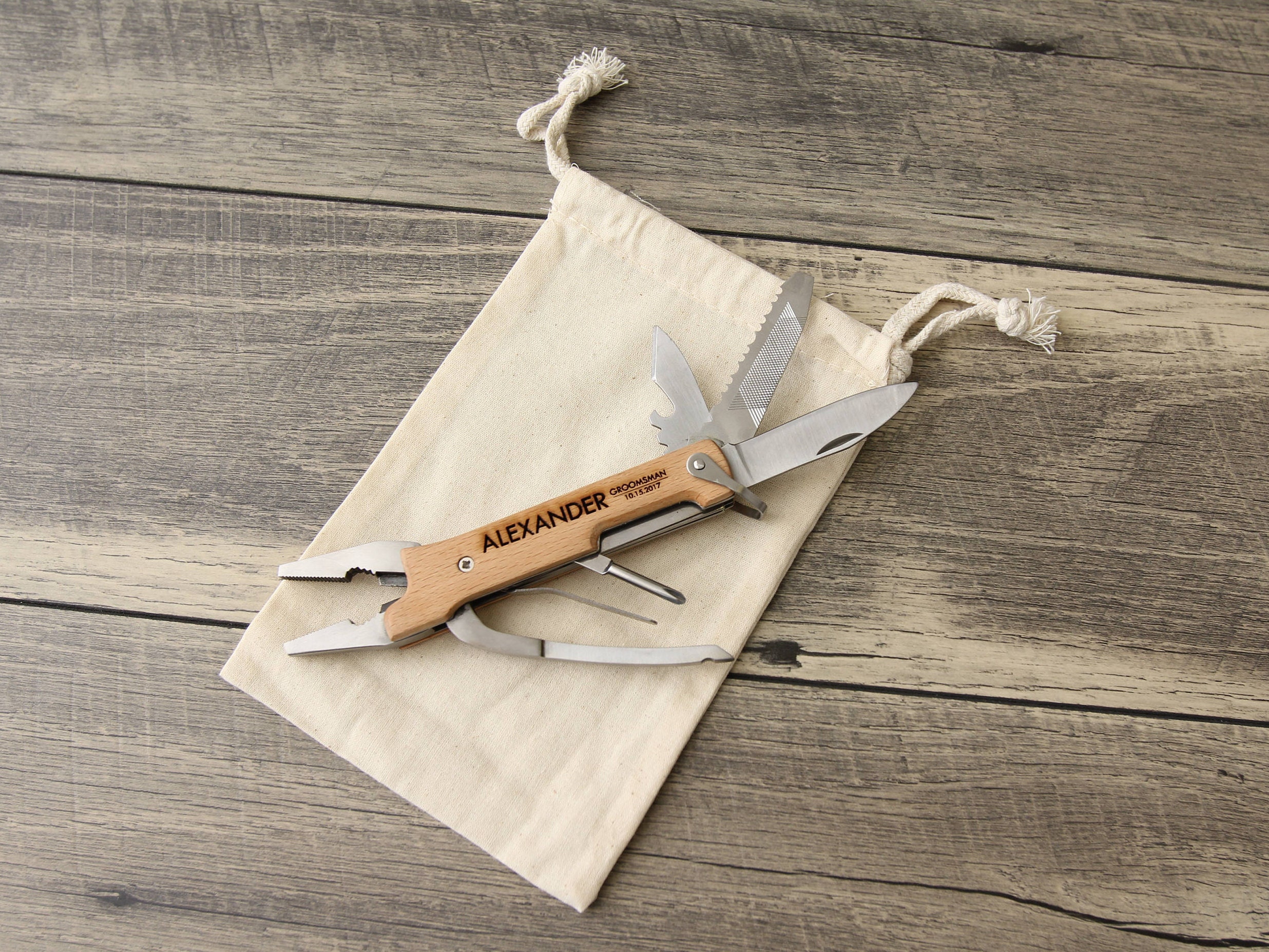 Personalized Multi-tool W/ Optional Bamboo Box Engraved Wood | Etsy