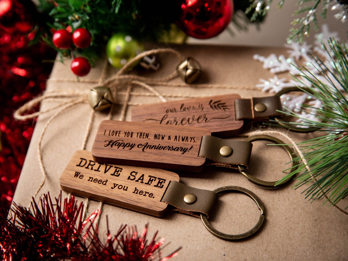 Wood Key Chain Custom Engraved Rustic Keychain FOB for - Etsy