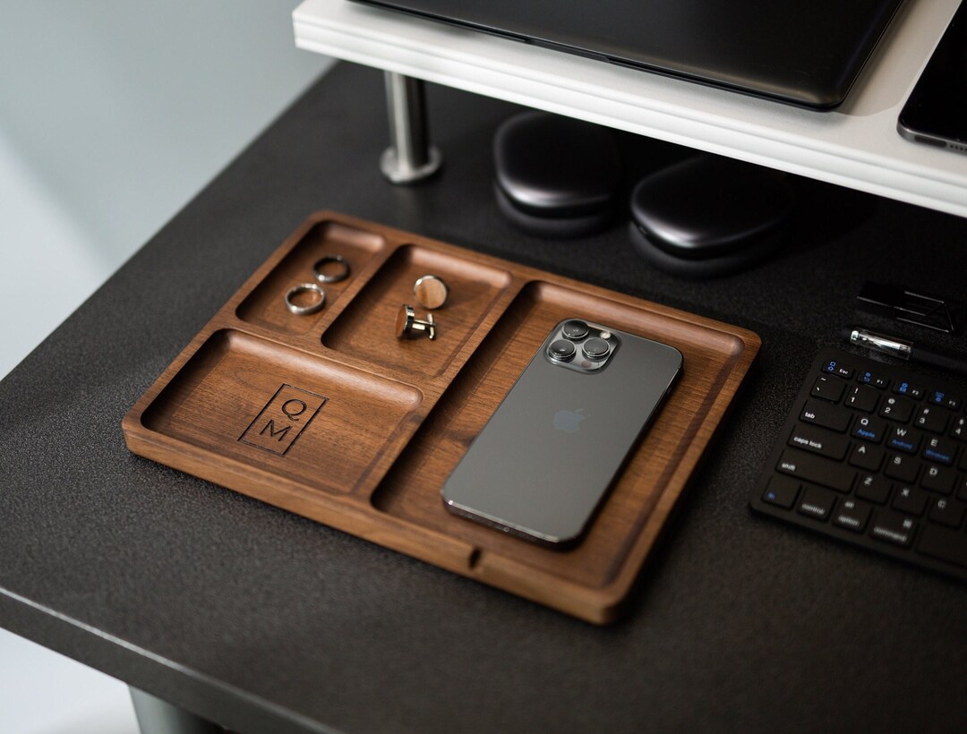 Rectangle Organizer Catchall D2 - 8.5x11.5" Large Wood Engraved Tray ...