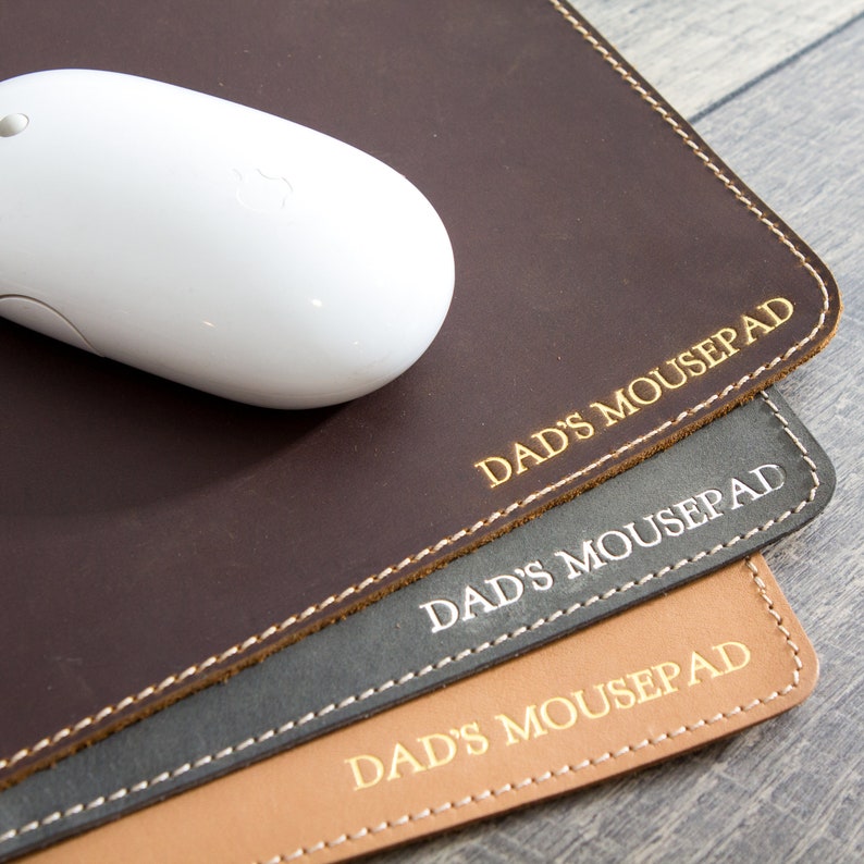 Personalized Leather Mouse Pad Premium Genuine Leather Gift | Etsy