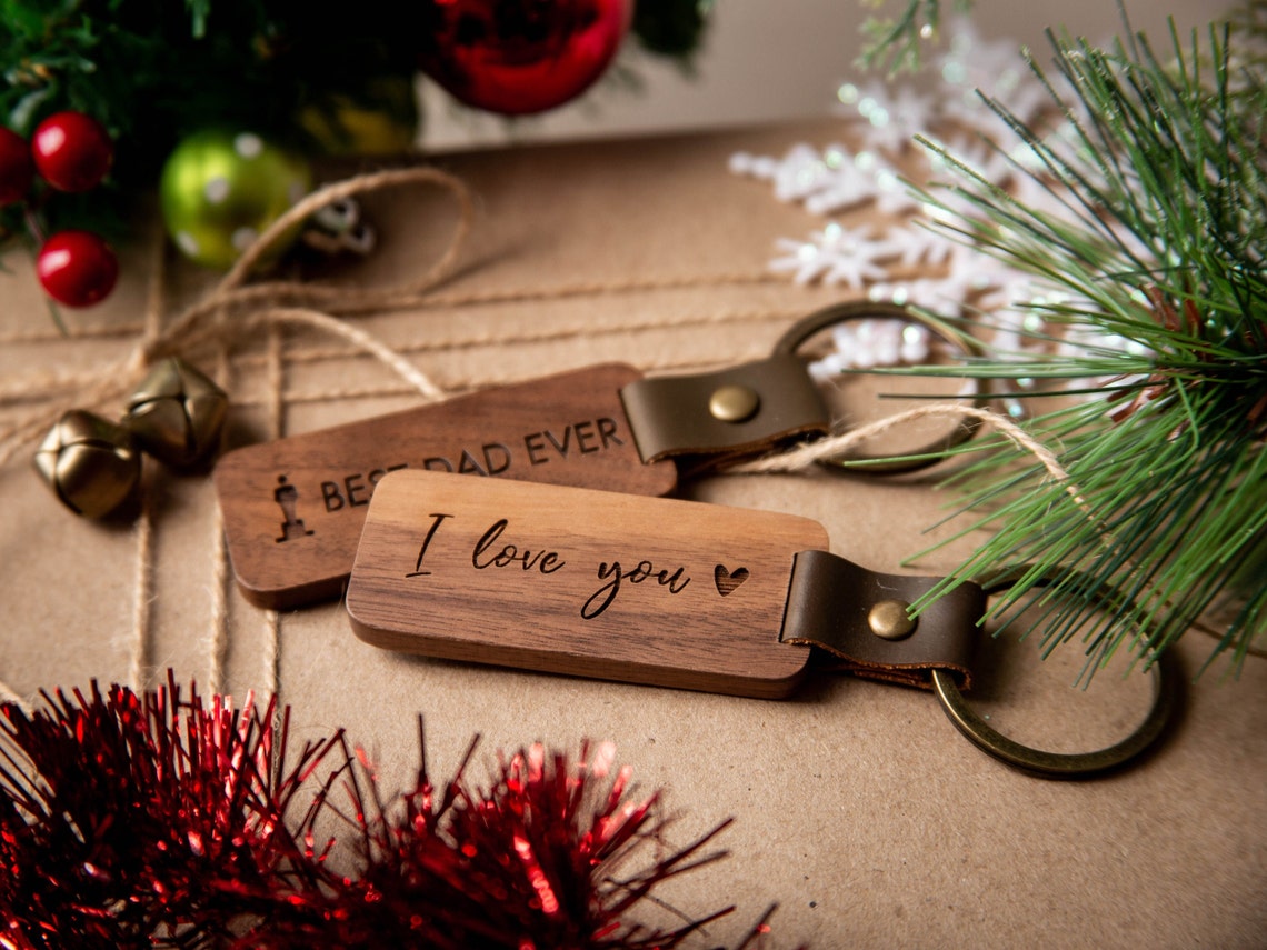 Wood Key Chain Custom Engraved Rustic Keychain FOB for - Etsy