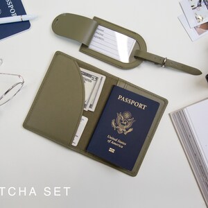 Personalized Passport Holder & Luggage Tag Set Monogrammed Travel Card ...