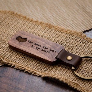 Engraved Wood Key Chain - Custom Keychain Gift for Home Car Office ...