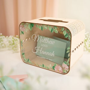 Wood & Acrylic Wedding Card Box (design 6) - Boho Wedding Decorations ...