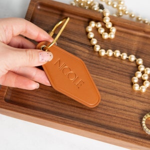 Embossed Diamond Leather Keychain (name) - Modern Luxury Key Chain FOB ...