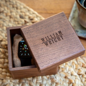 Square Walnut Watch Gift Box & Pillow Only (watch NOT Included) - Apple ...