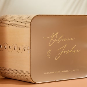 Wood & Acrylic Wedding Card Box (design 1) - Boho Wedding Decorations ...
