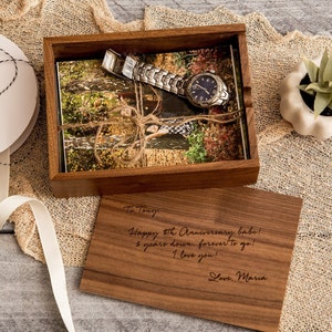 Engraved Wood Anniversary Gift Box - Custom Gift Box Fill With Letters ...