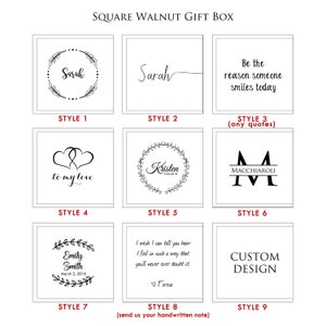 Square Walnut Trinket Gift Box With Wood Wool - Small Jewelry Necklace ...