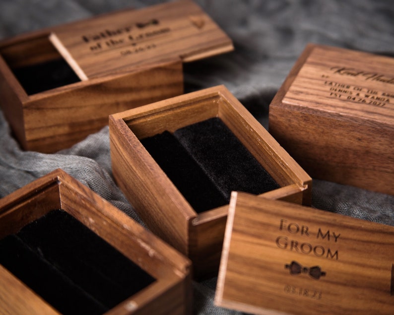 Tall Walnut Cufflink or Tie Clip Box Only Cuff Links NOT - Etsy