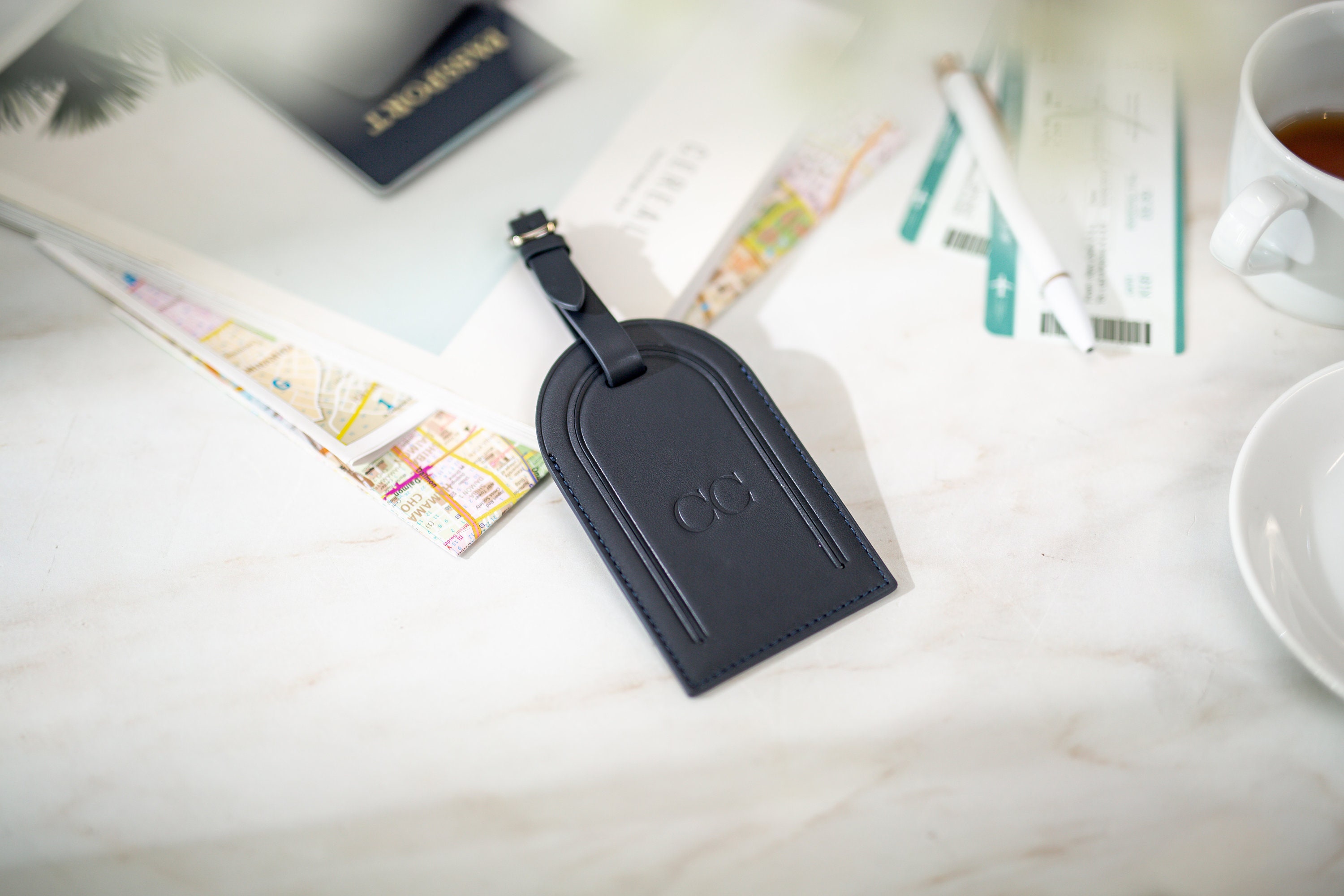 Embossed Luggage Tag - Custom Monogrammed Suitcase Tag, Travel ...
